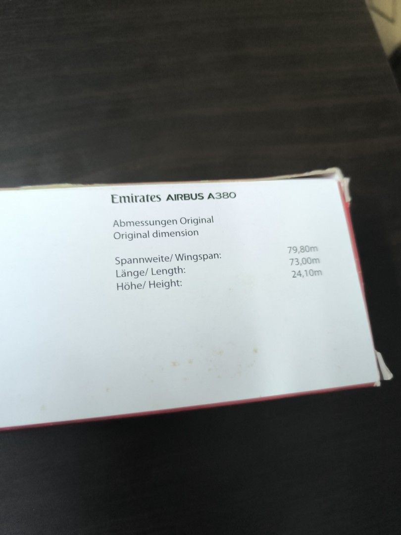 Emirates Airbus A380 1:250 Scale Model, Hobbies & Toys, Toys & Games on ...