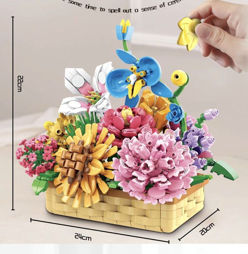 Flower Bouquet Building Blocks - 1113 Pieces, Hobbies & Toys, Toys ...
