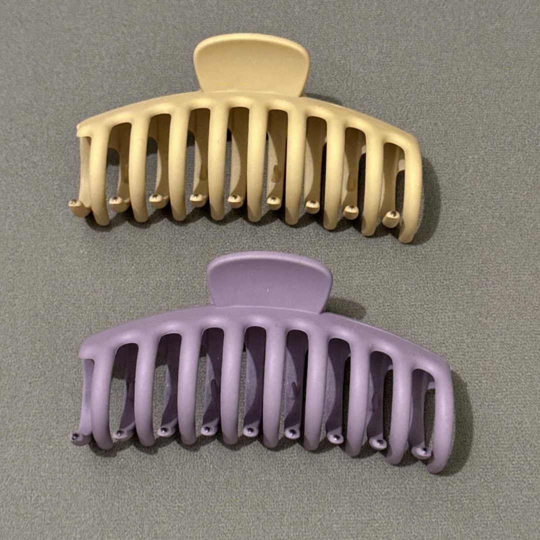 Hair Claw Clips | Long Ribbon Clip | Matte , Fluffy & Pearl Design ...