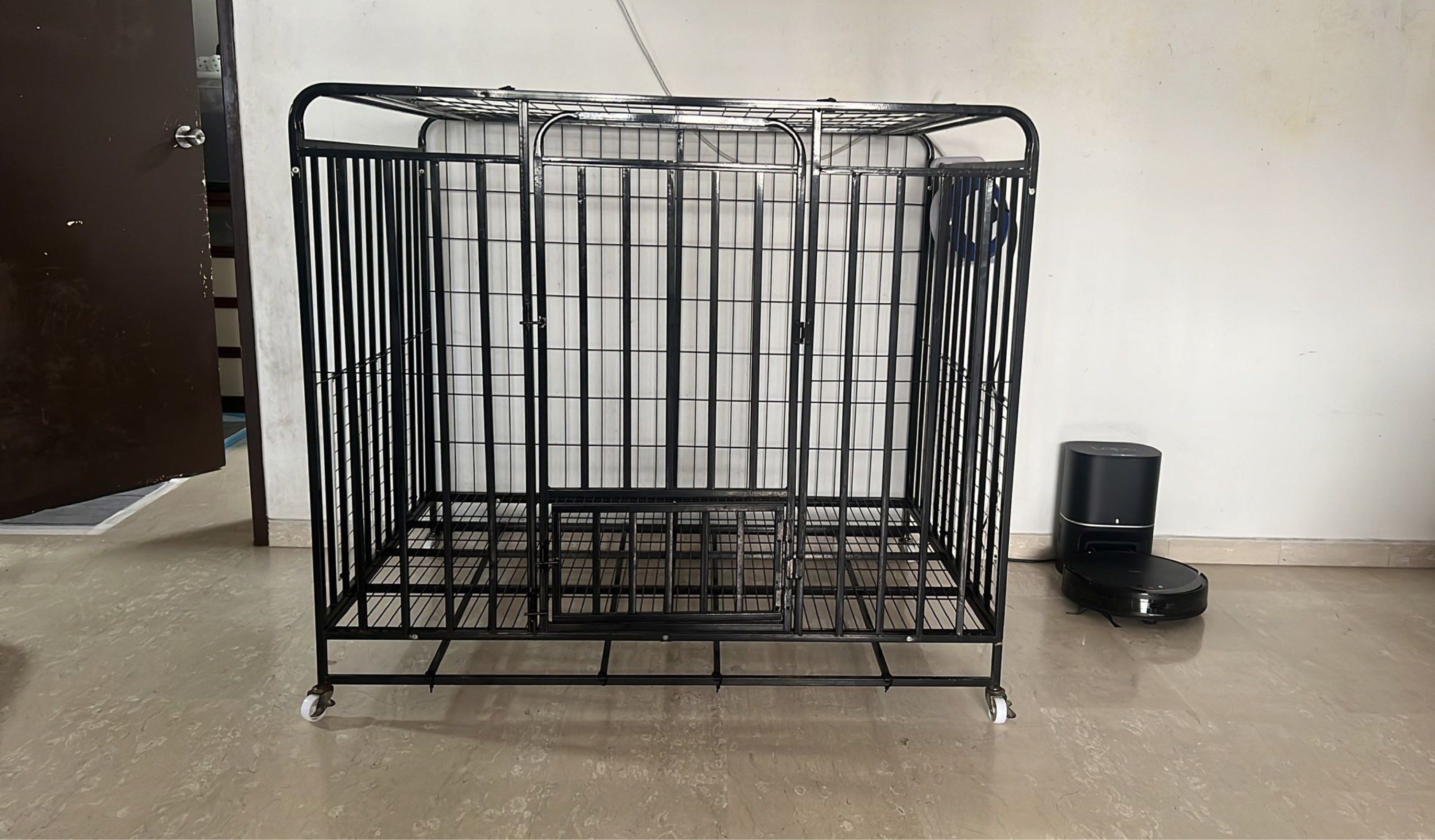 Heavy Duty Metal Dog Crate with Wheels, Pet Supplies, Homes & Other Pet ...