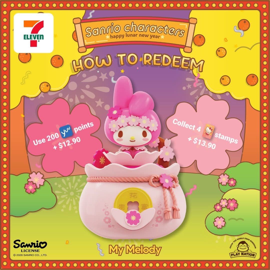 Hello Kitty/My Melody/Hangyodon 7-11 Sanrio Lucky Coin Bank, Hobbies ...