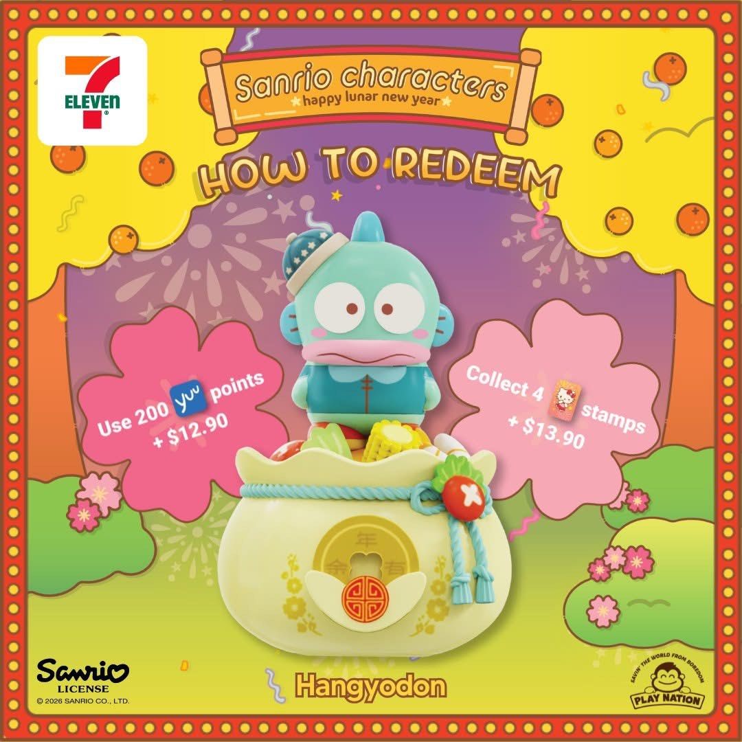 Hello Kitty/My Melody/Hangyodon 7-11 Sanrio Lucky Coin Bank, Hobbies ...