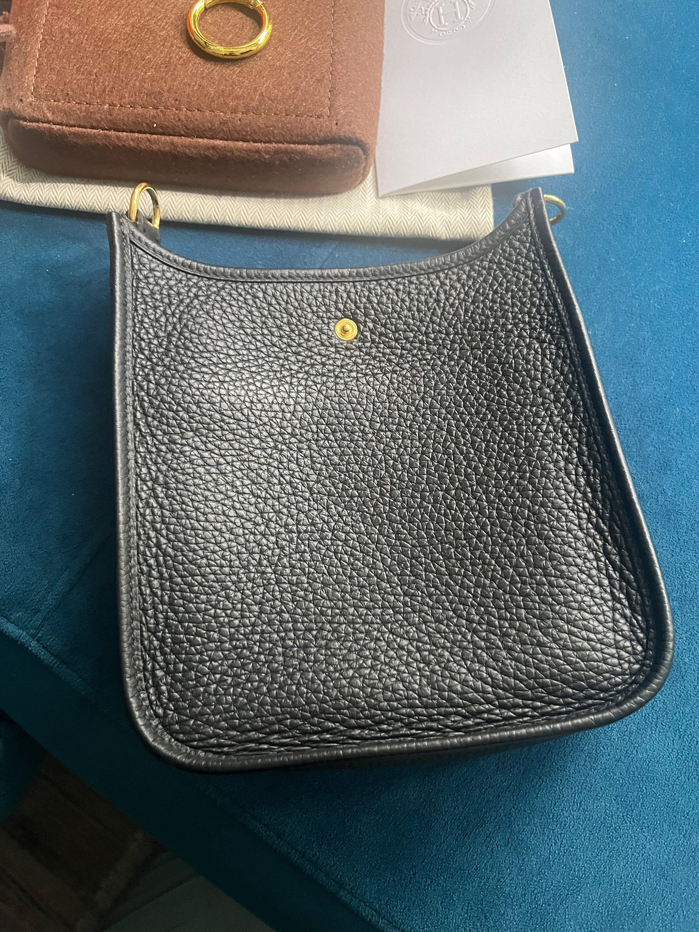 Hermes Mini Evelyne TPM Black GHW, Luxury, Bags & Wallets on Carousell