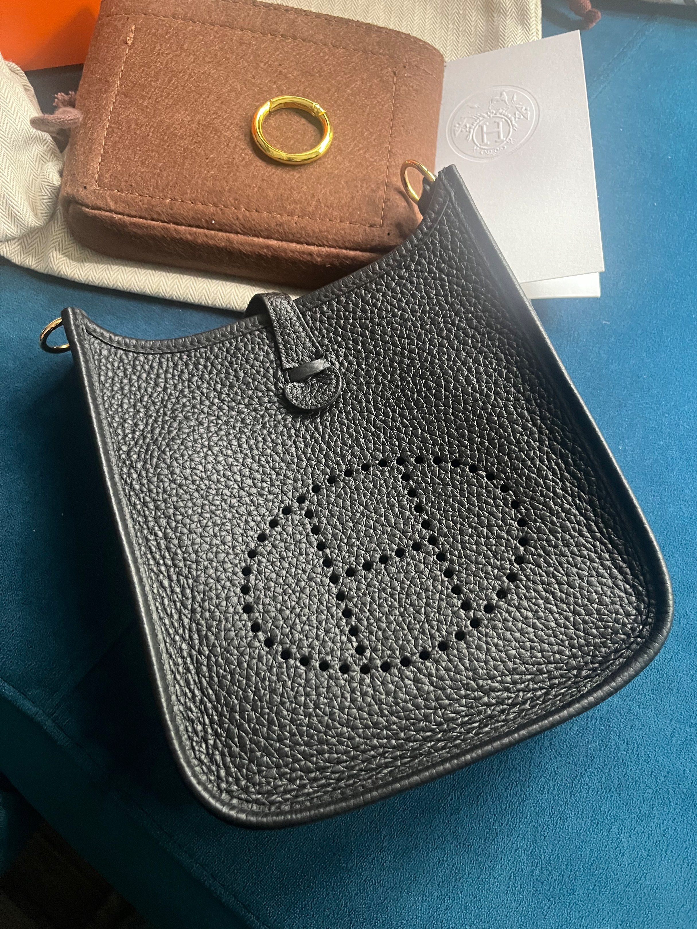 Hermes Mini Evelyne TPM Black GHW, Luxury, Bags & Wallets on Carousell