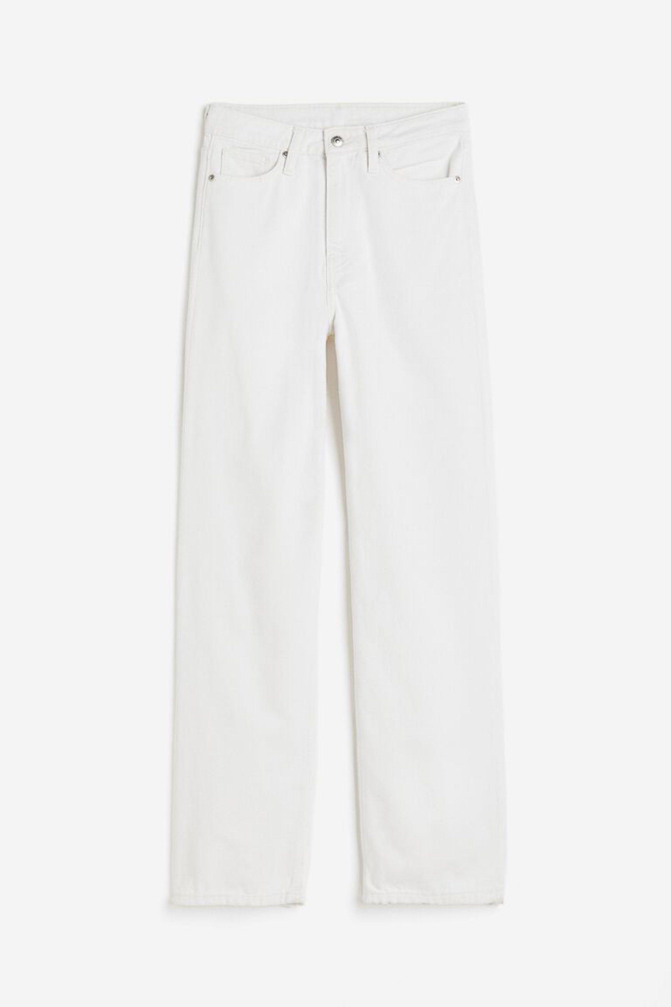 H&M White Straight Leg Jeans, Women's Fashion, Bottoms, Jeans ...
