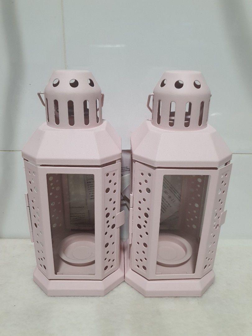IKEA ENRUM Lanterns - Pink, Furniture & Home Living, Home Decor ...