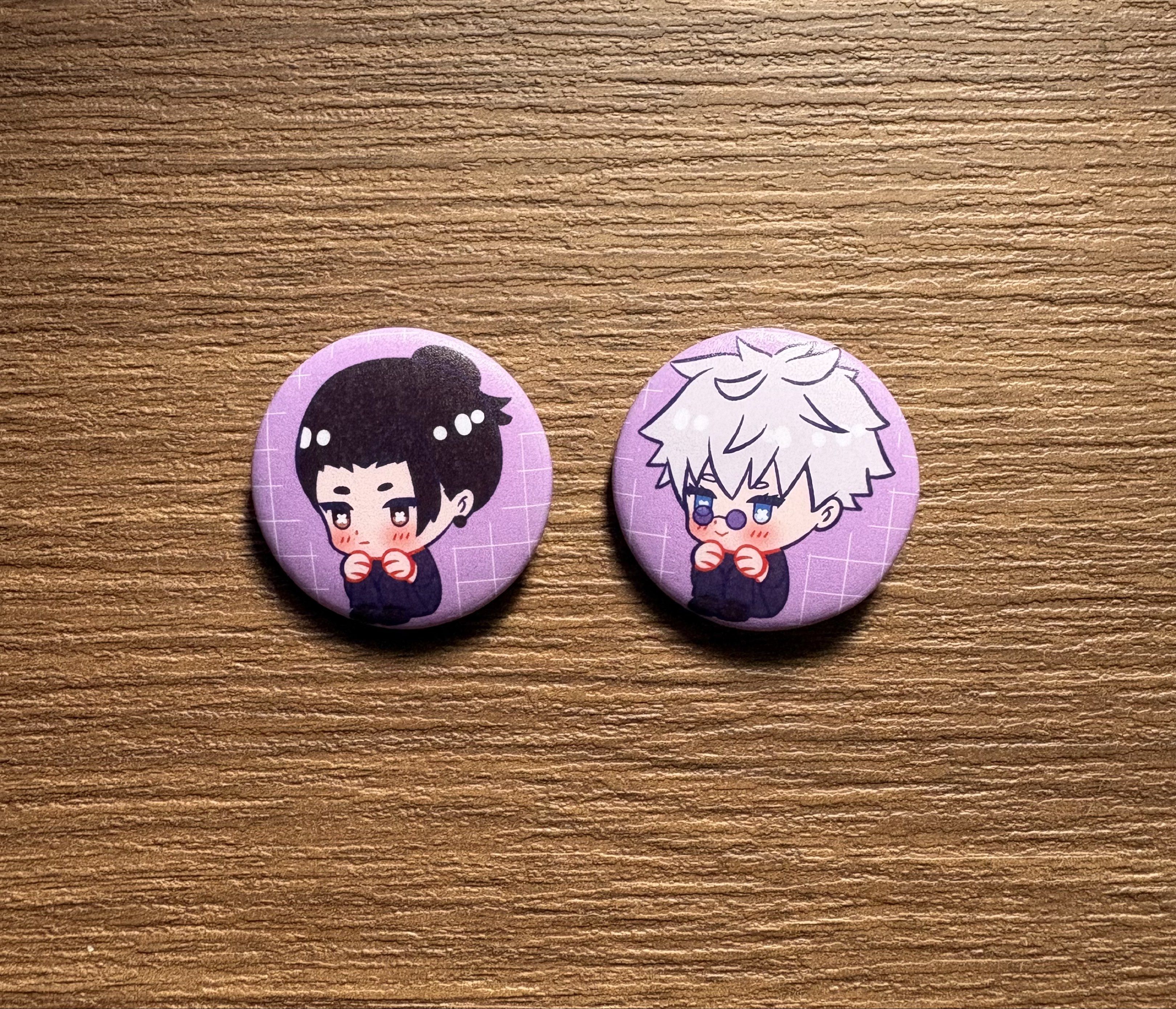 Jujutsu Kaisen Geto Suguru and Gojo Satoru badges, Hobbies & Toys ...