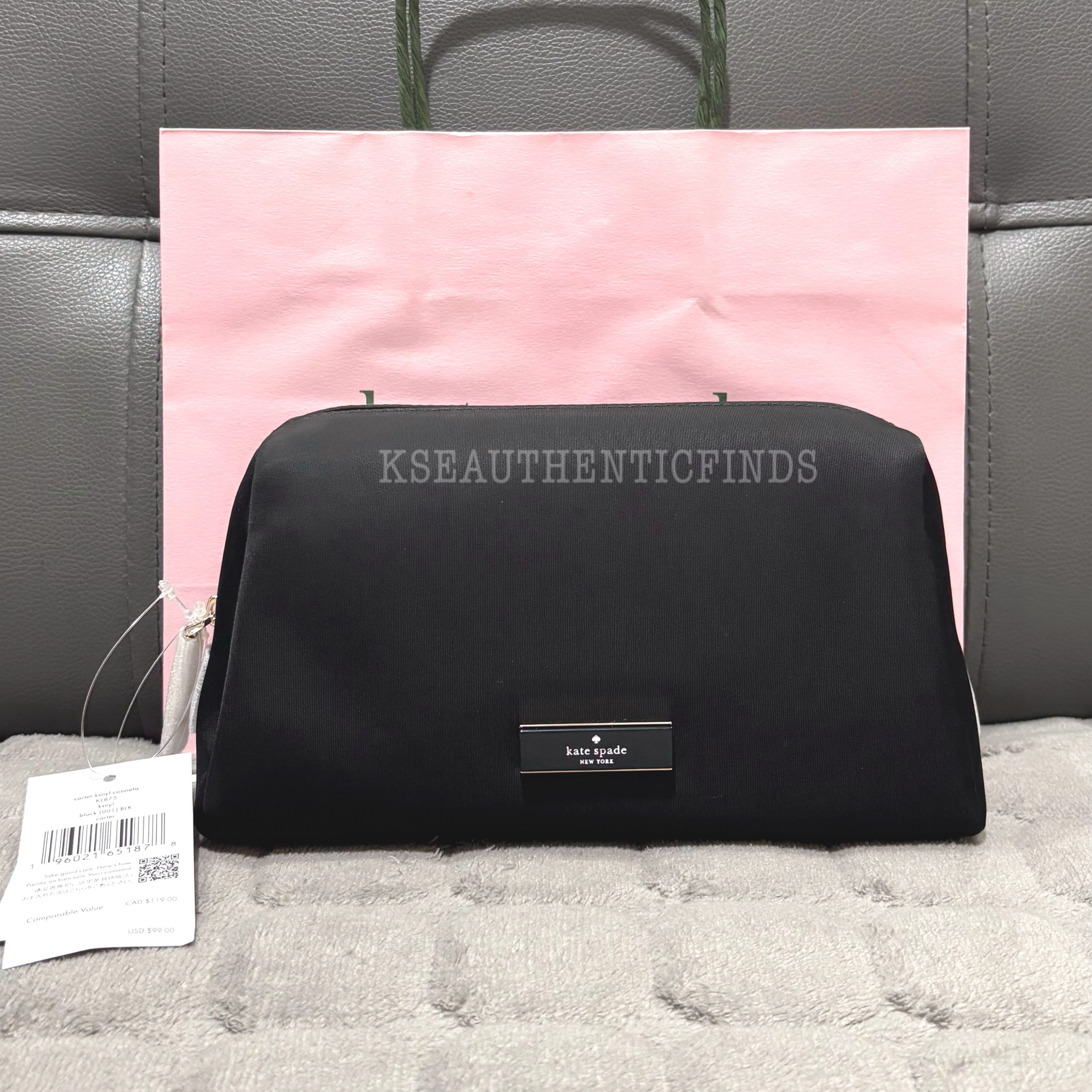 KATE SPADE Carter Nylon Cosmetic Pouch in Black 🇨🇦, Women's Fashion ...