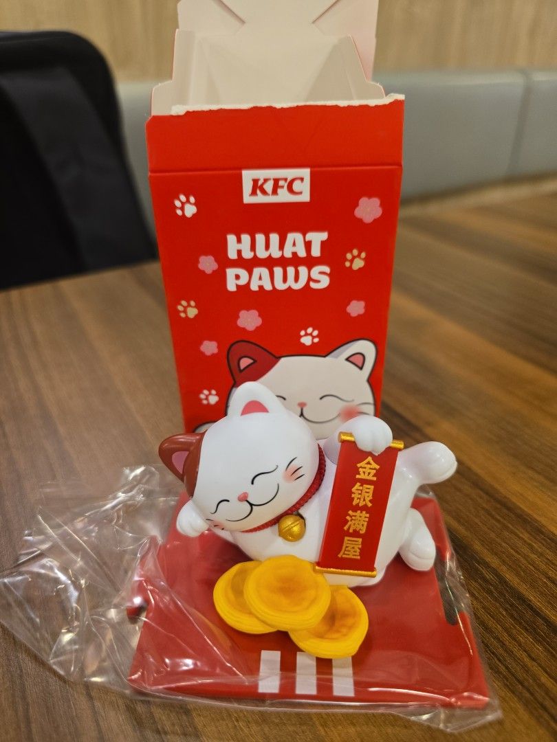 KFC Huat Paws Lucky Cat Figurine, Hobbies & Toys, Toys & Games on Carousell