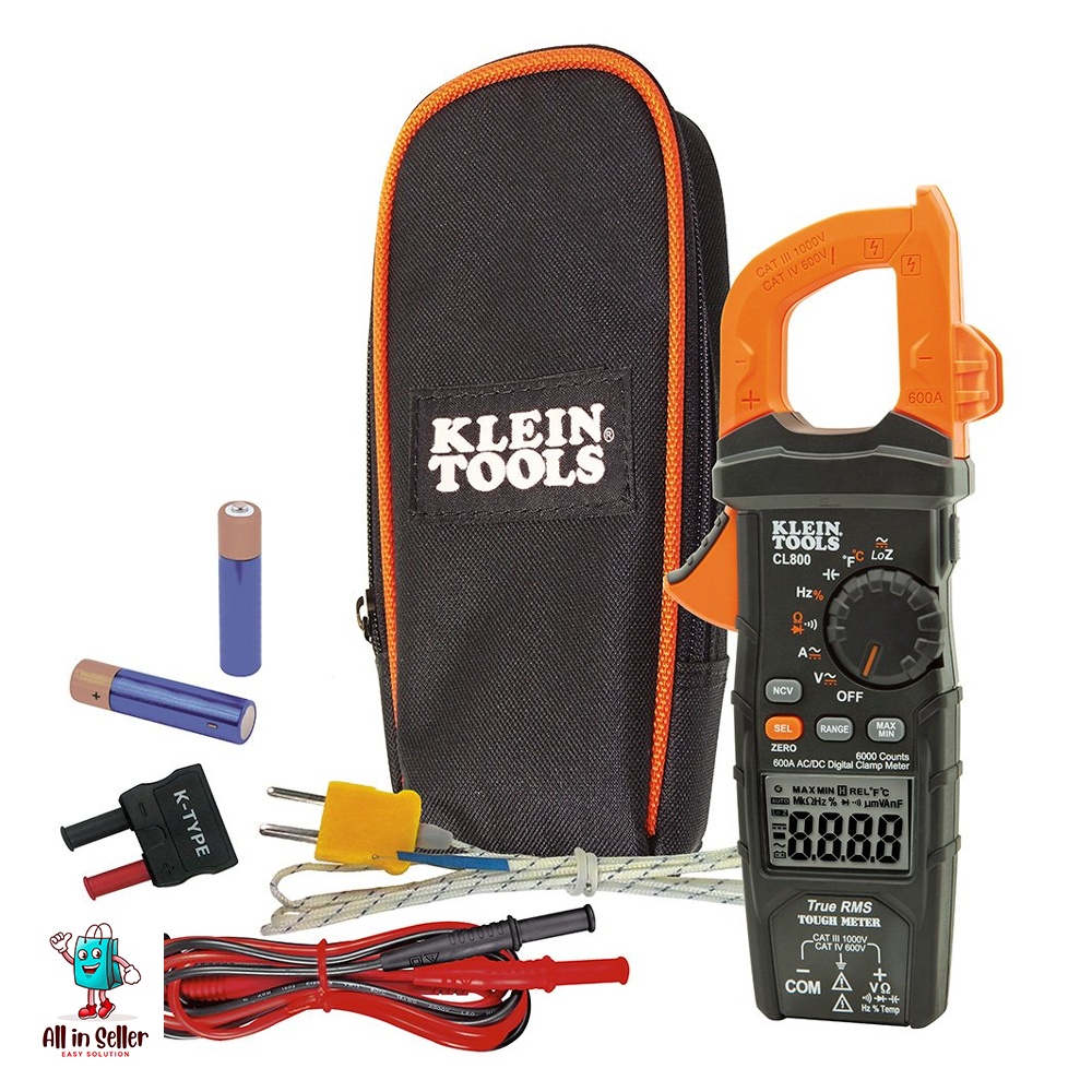 Klein Tools CL800 Electrical Tester, Digital Clamp Meter AC/DC Auto ...