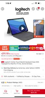 Logitech Combo Touch for iPad Air M2, Mobile Phones & Gadgets, Mobile ...