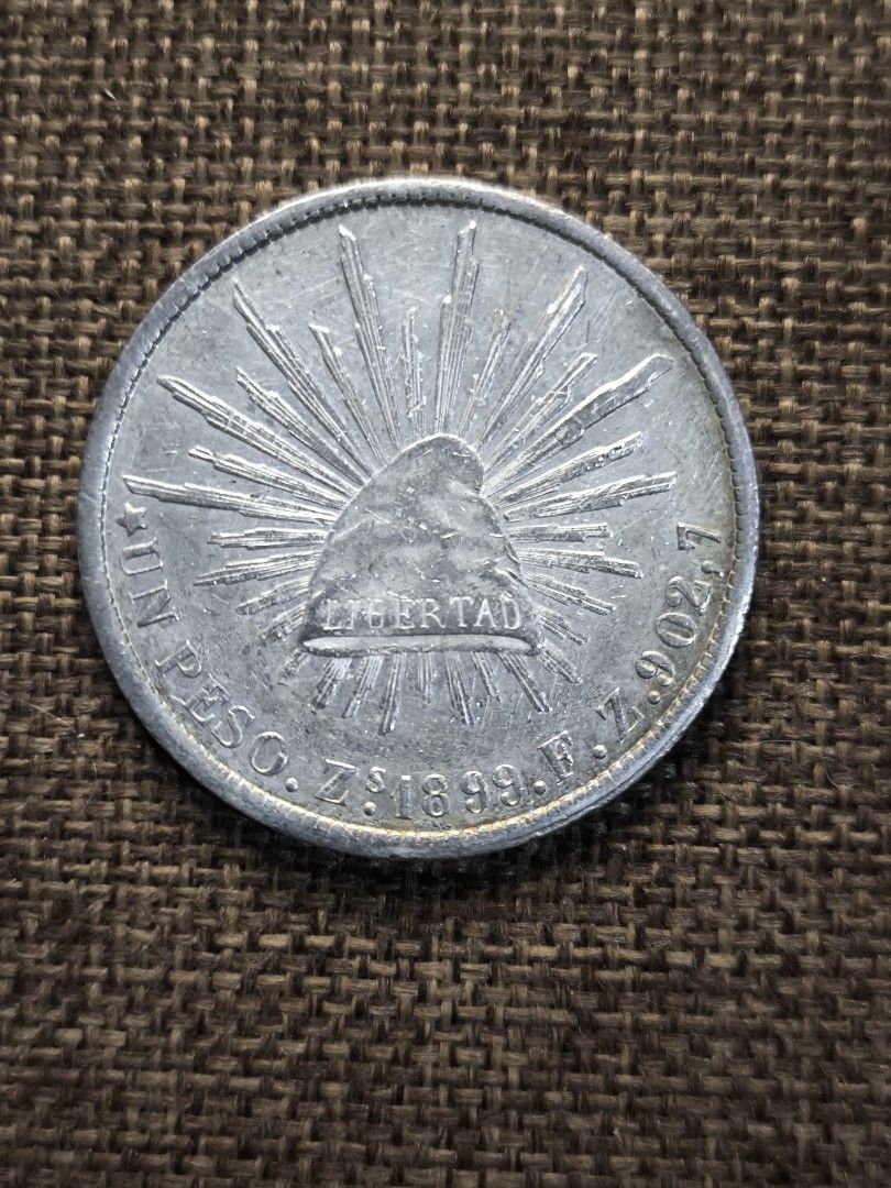 1899 Zs FZ Mexico UN PESO silver coin, Hobbies & Toys, Memorabilia ...