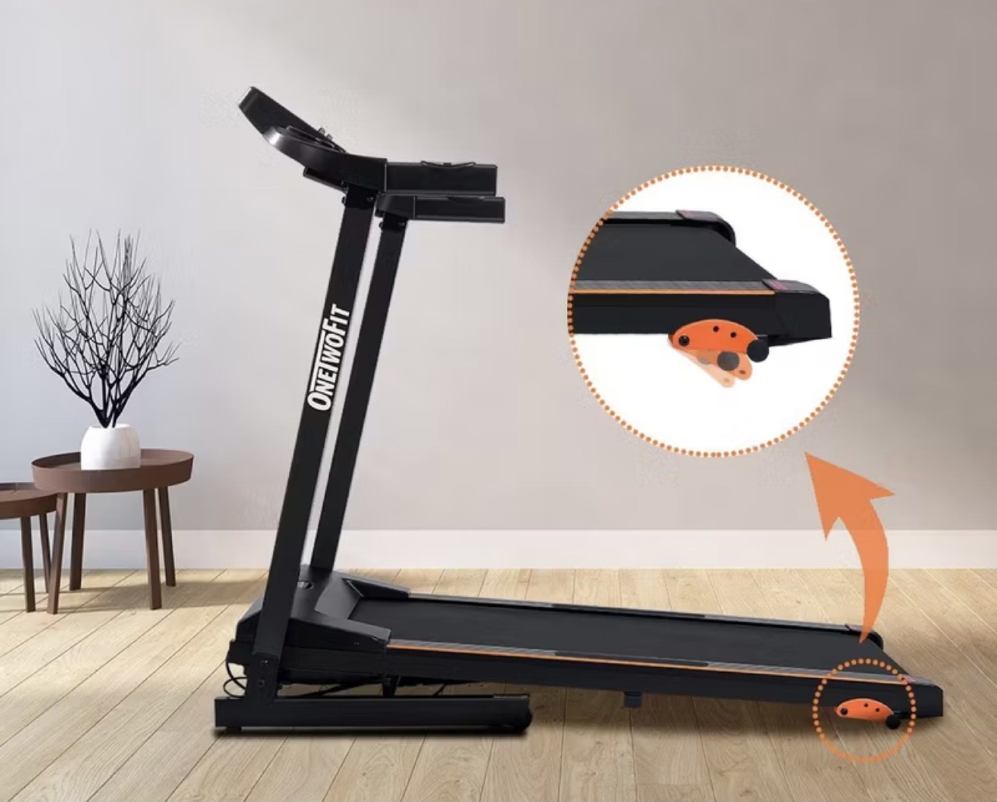 ONE TWO FIT Treadmill - 2.5HP, Bluetooth Speaker, Sports Equipment ...