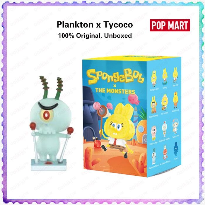 POP MART SpongeBob x The Monsters Plankton Tycoco Cute Figure POPMART ...