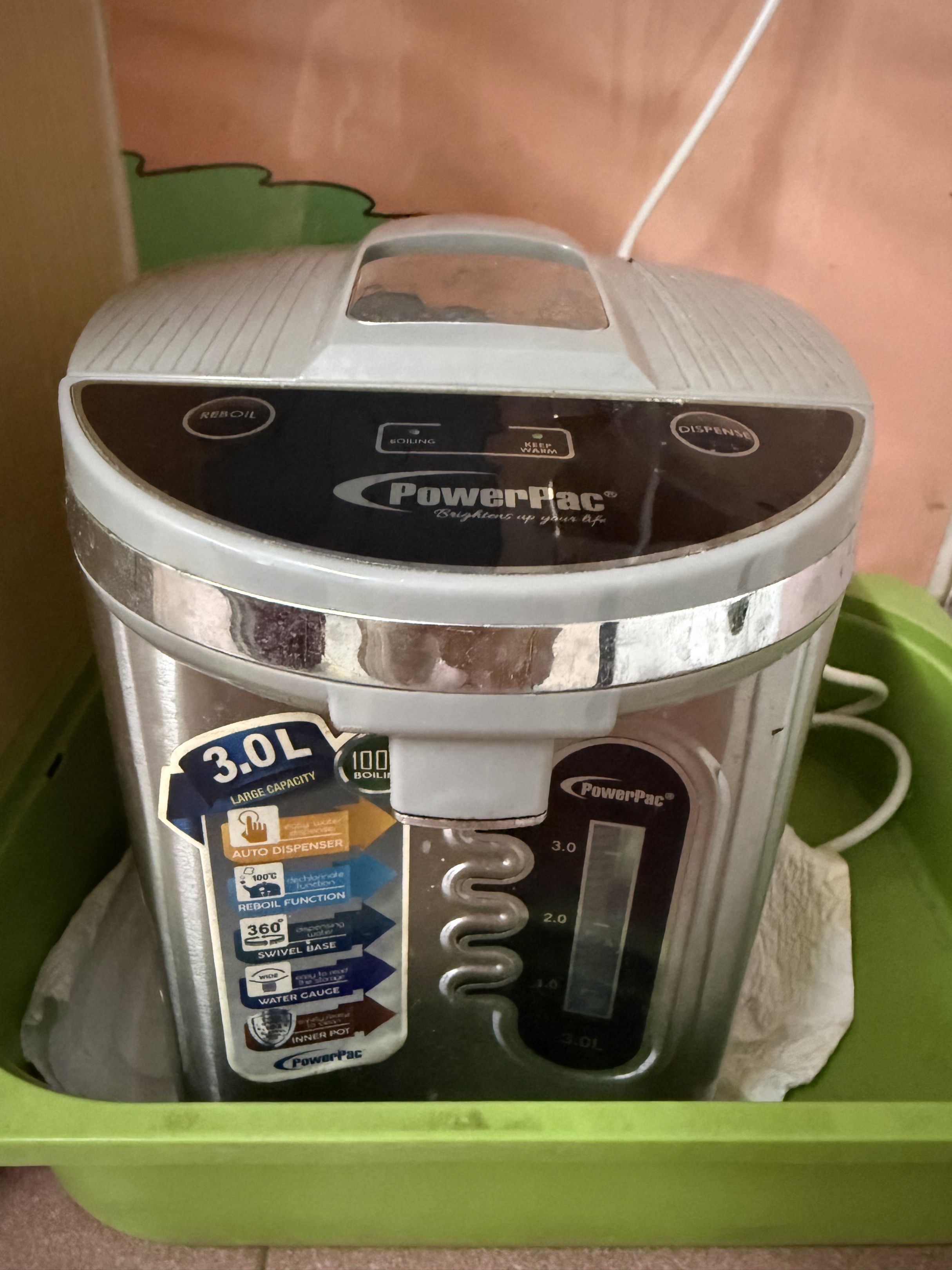 PowerPac 3.0L Water Boiler, Furniture & Home Living, Bathroom & Kitchen ...
