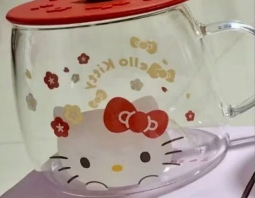 Sanrio Character Glass Mug with Lid, Everything Else on Carousell