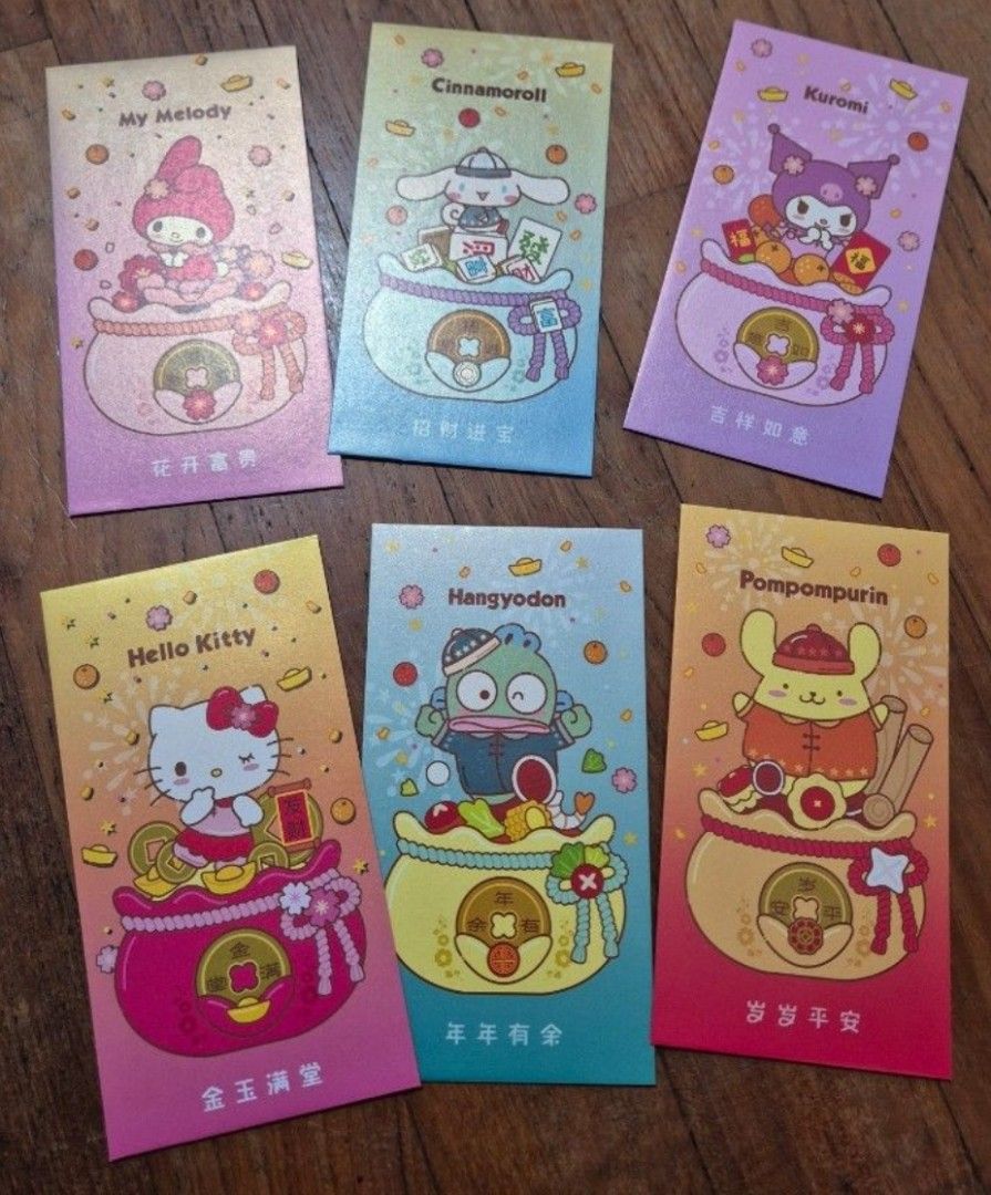 Sanrio Characters Red Packets - CNY 2026 1 pack with 6 design ...