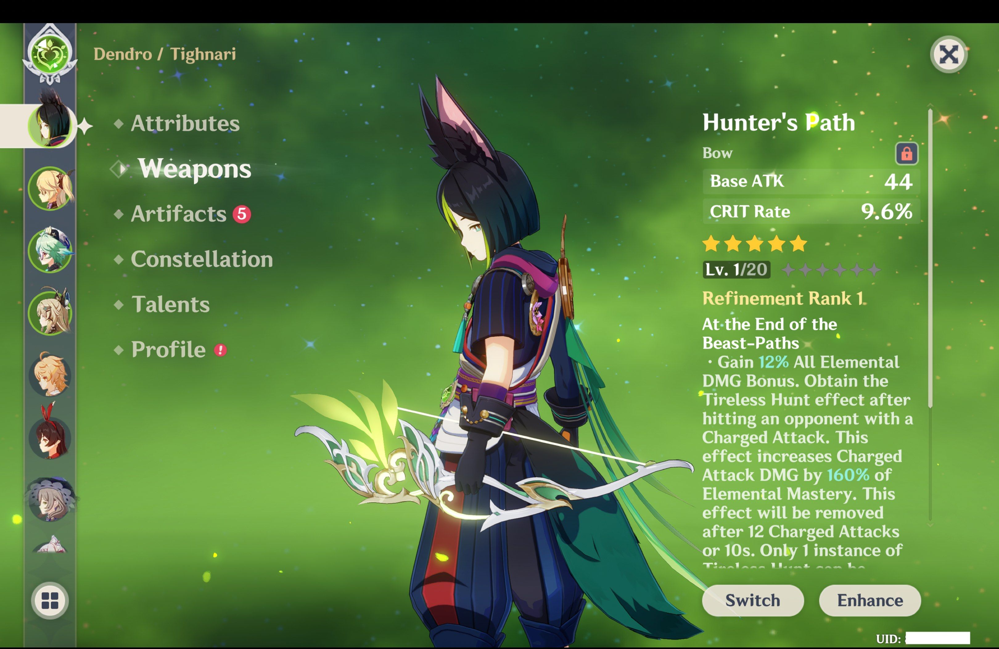 Starter Premium Weapons Only Genshin Impact Account AR 8 (Tighnari ...