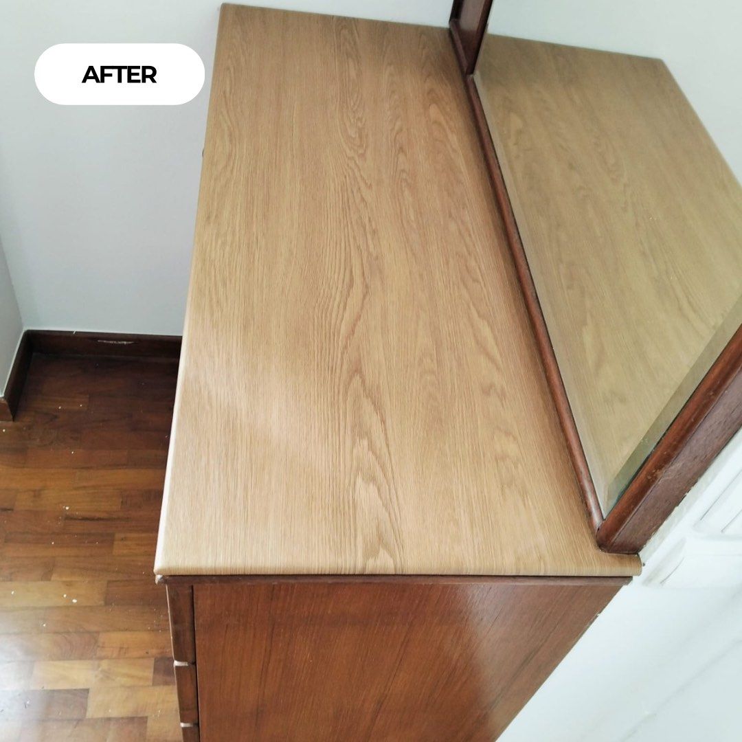 Table makeover table repair vinyl wrap table sticker decals wood grain ...