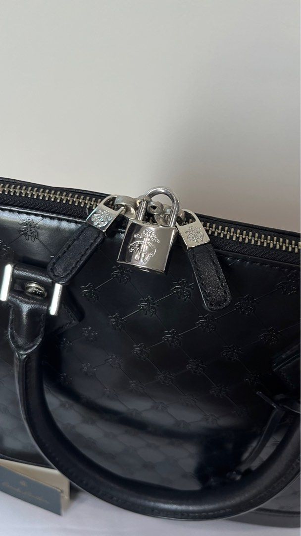 Tas Kulit Brooksbrother Black [Good Condition], Fesyen Wanita, Tas ...