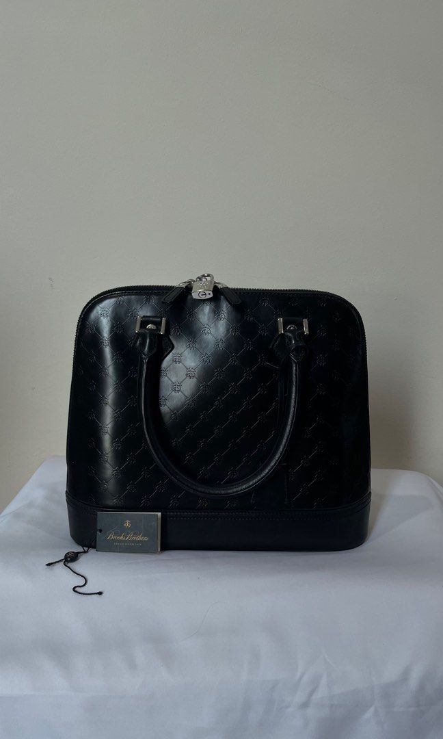 Tas Kulit Brooksbrother Black [Good Condition], Fesyen Wanita, Tas ...