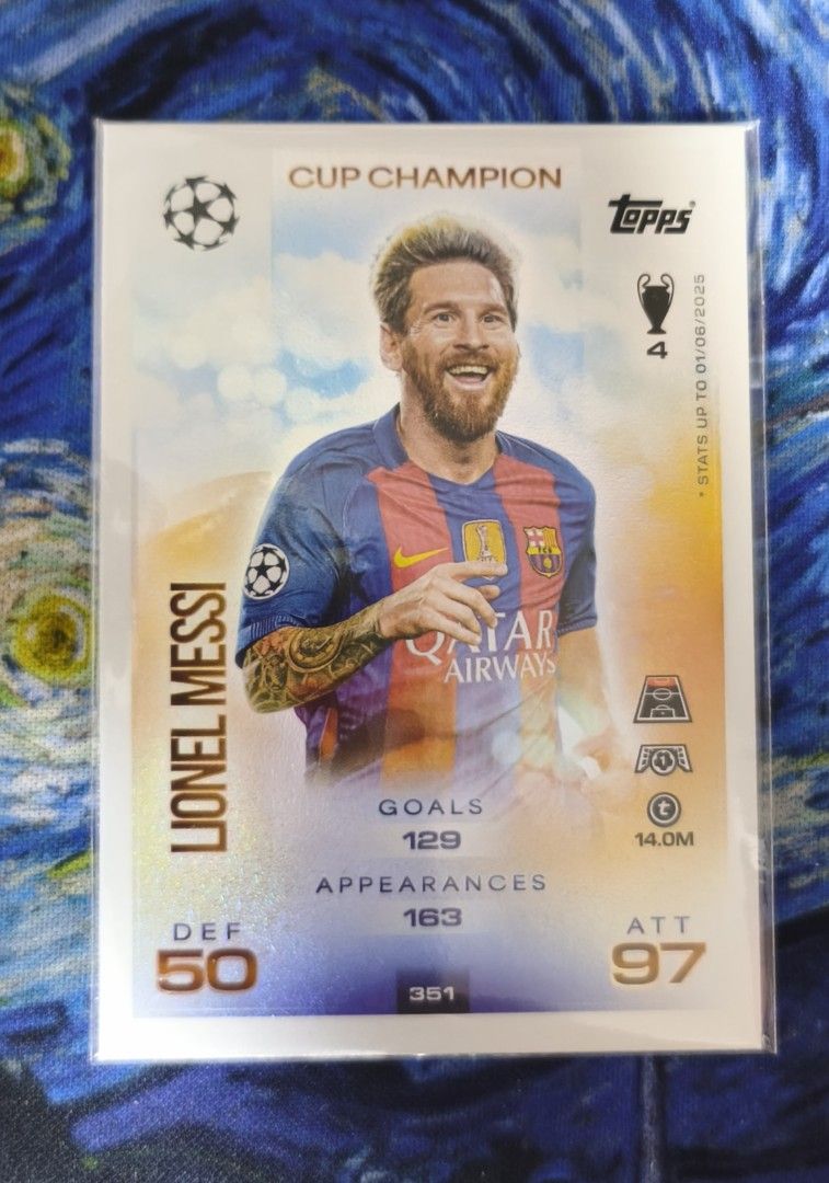 Topps Match Attax Lionel Messi Cup Champion Card, Hobbies & Toys, Toys ...