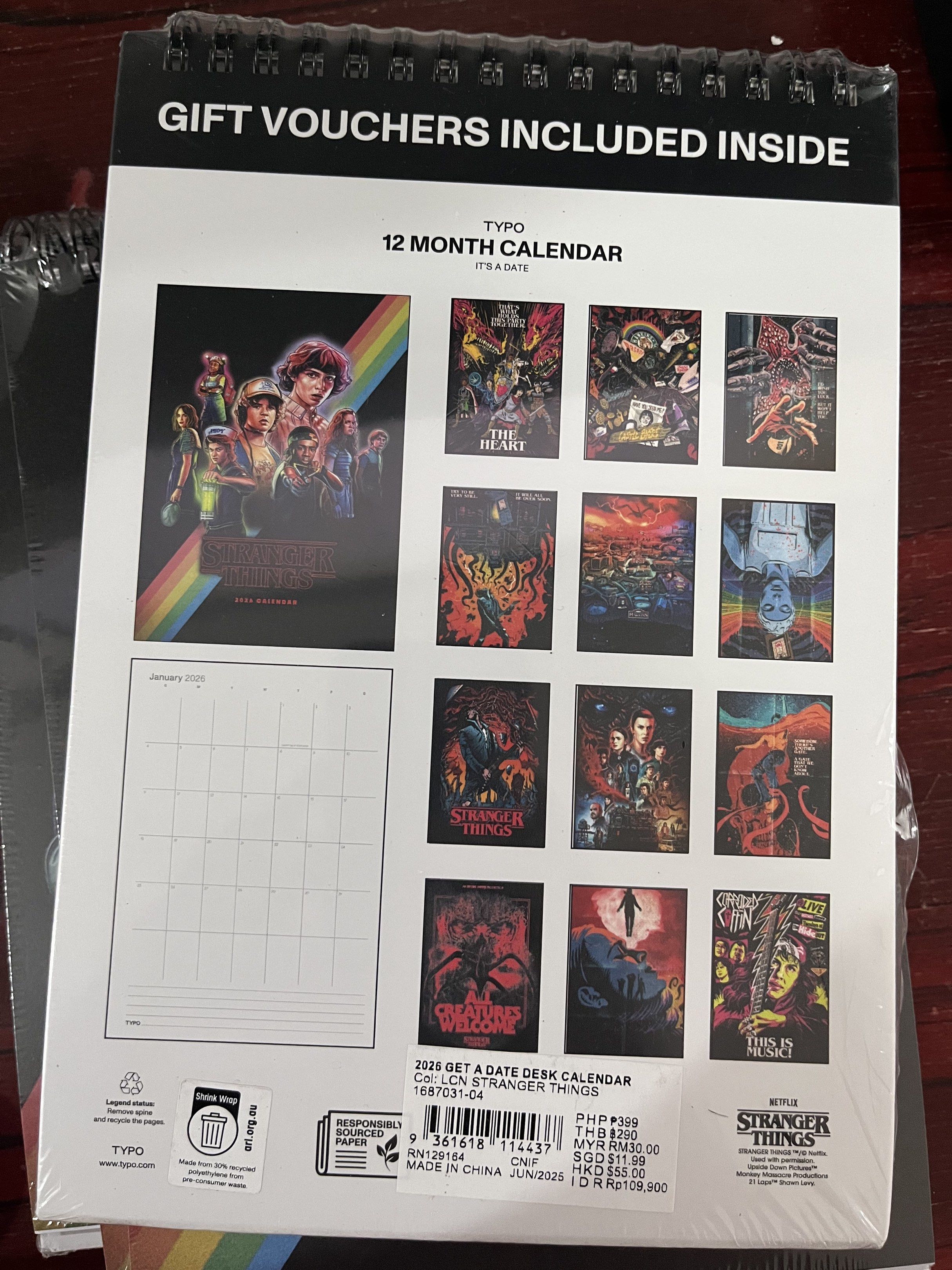 TYPO Stranger Things 2026 Desk Calendar, Hobbies & Toys, Memorabilia ...