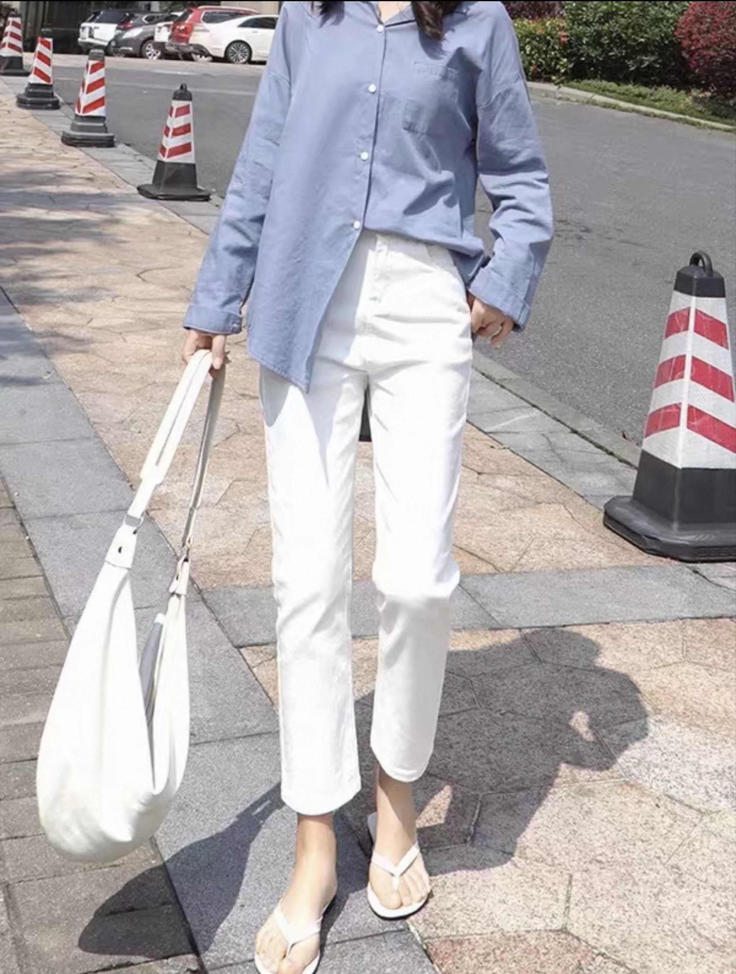 White Straight Leg Jeans - Size 28, Women's Fashion, Bottoms, Jeans ...