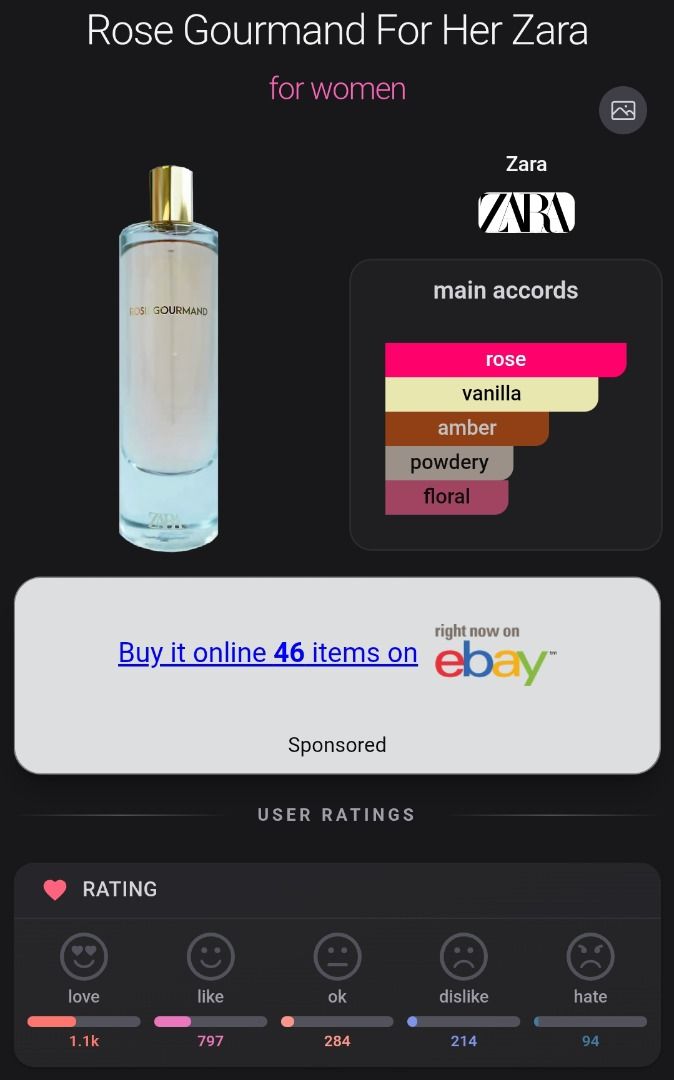 Zara Rose Gourmand Eau de Parfum 80ml, Beauty & Personal Care ...