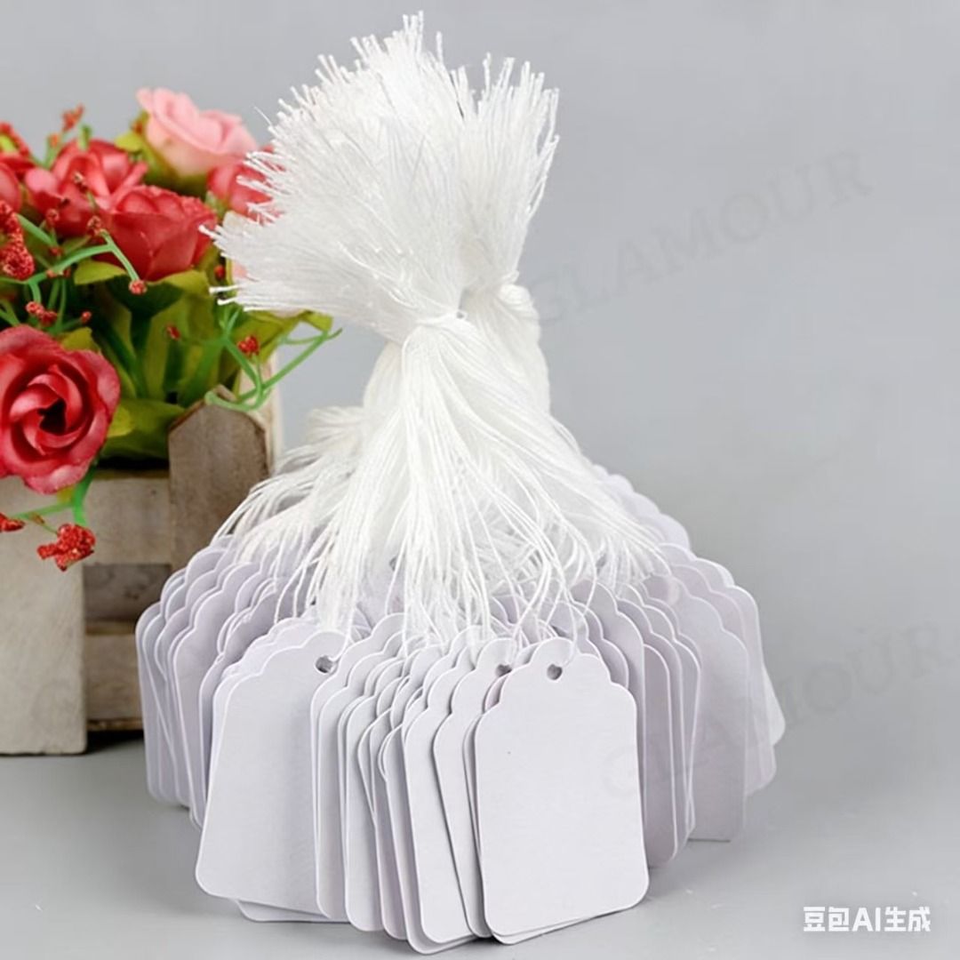 100 Sheets Premium Blank Price Tag Label Tag Handmade Tag Display ...