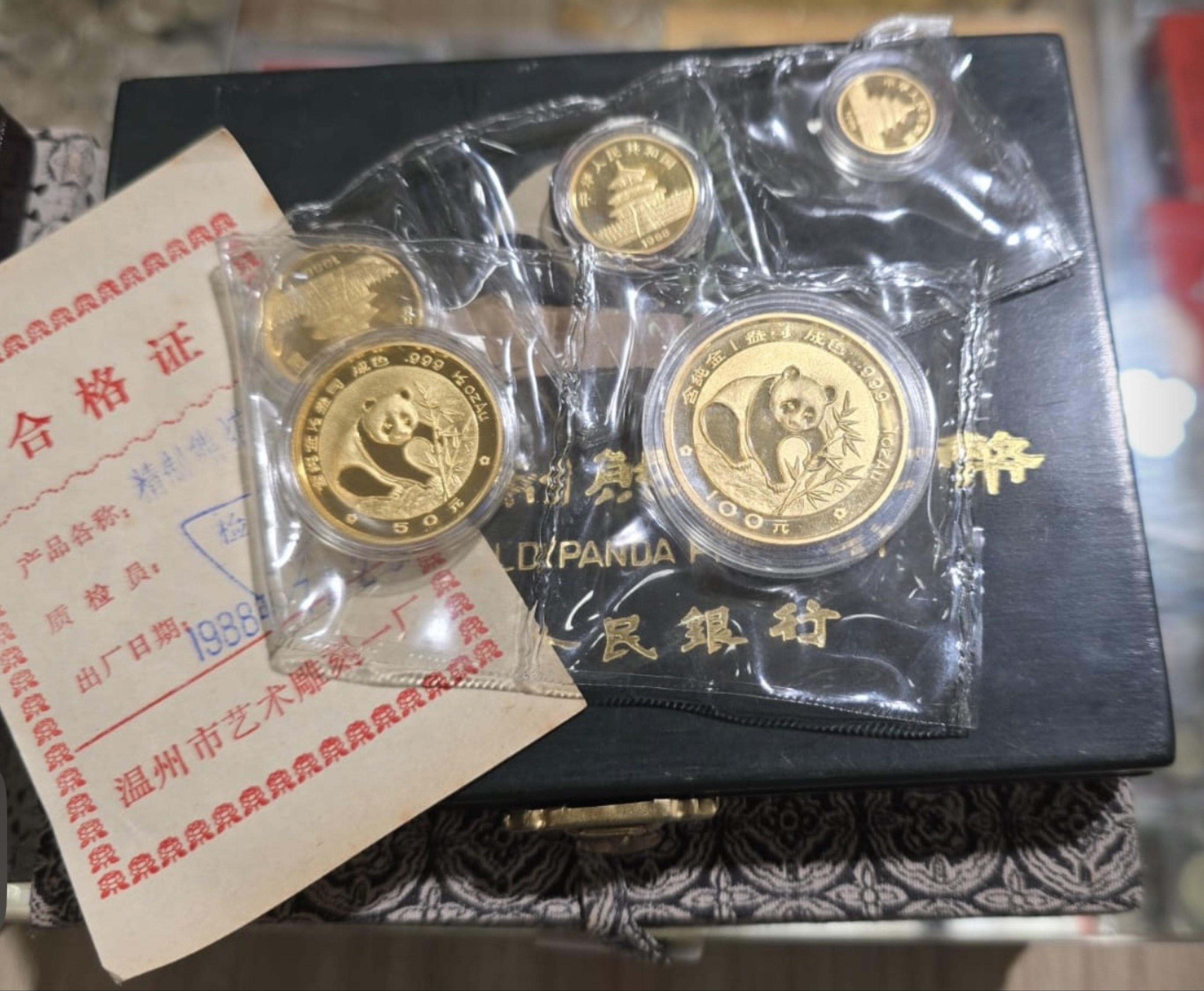 1988 China 5 pcs Gold Panda Coin Set, Hobbies & Toys, Memorabilia ...