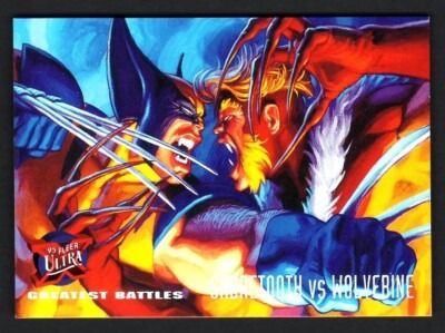 1995 Fleer Ultra X-Men Marvel Base Card #139 - Sabretooth vs. Wolverine ...