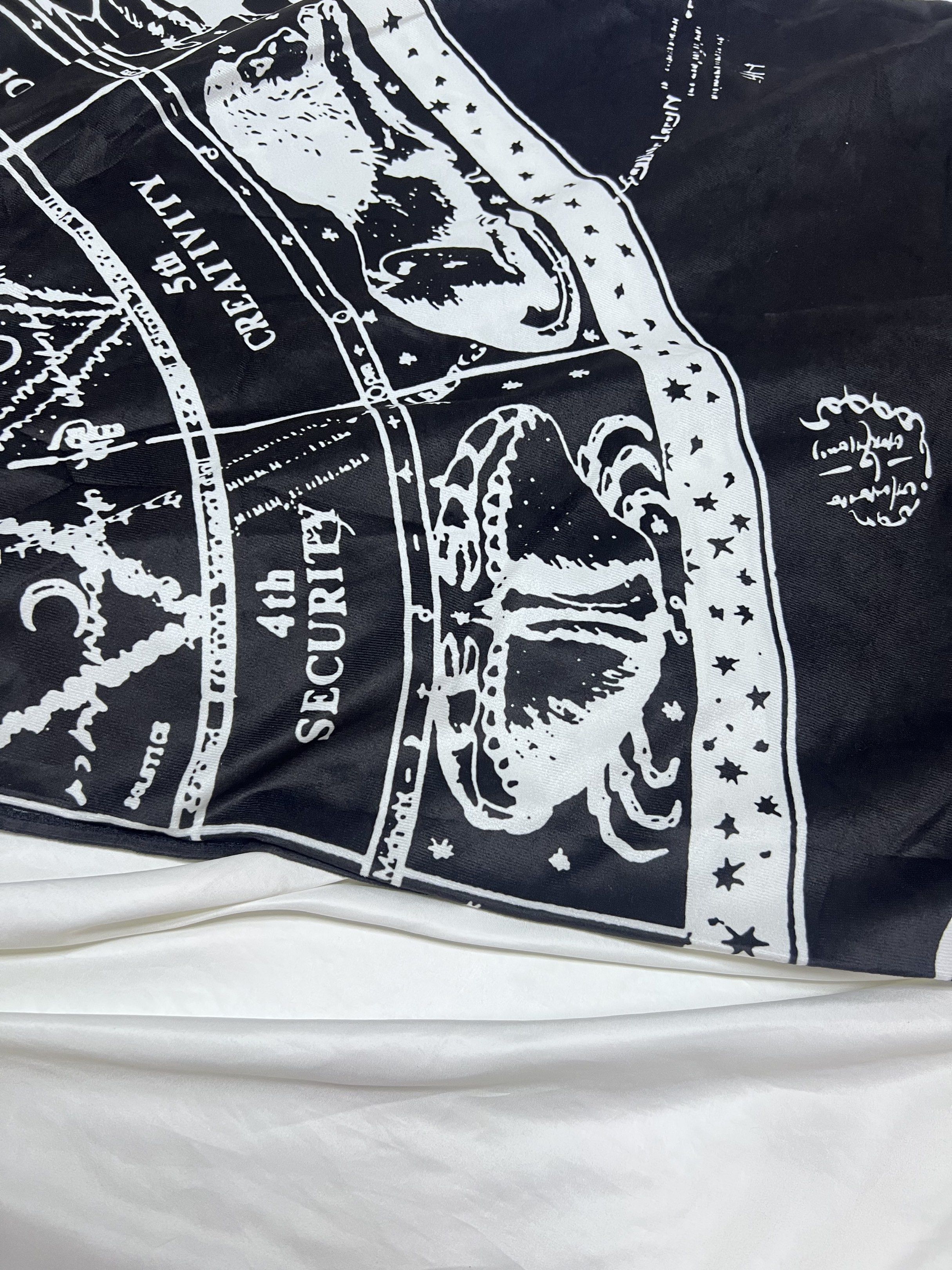 2.3m x 1.8m Black and White Astrology Tapestry Dark gothic background ...