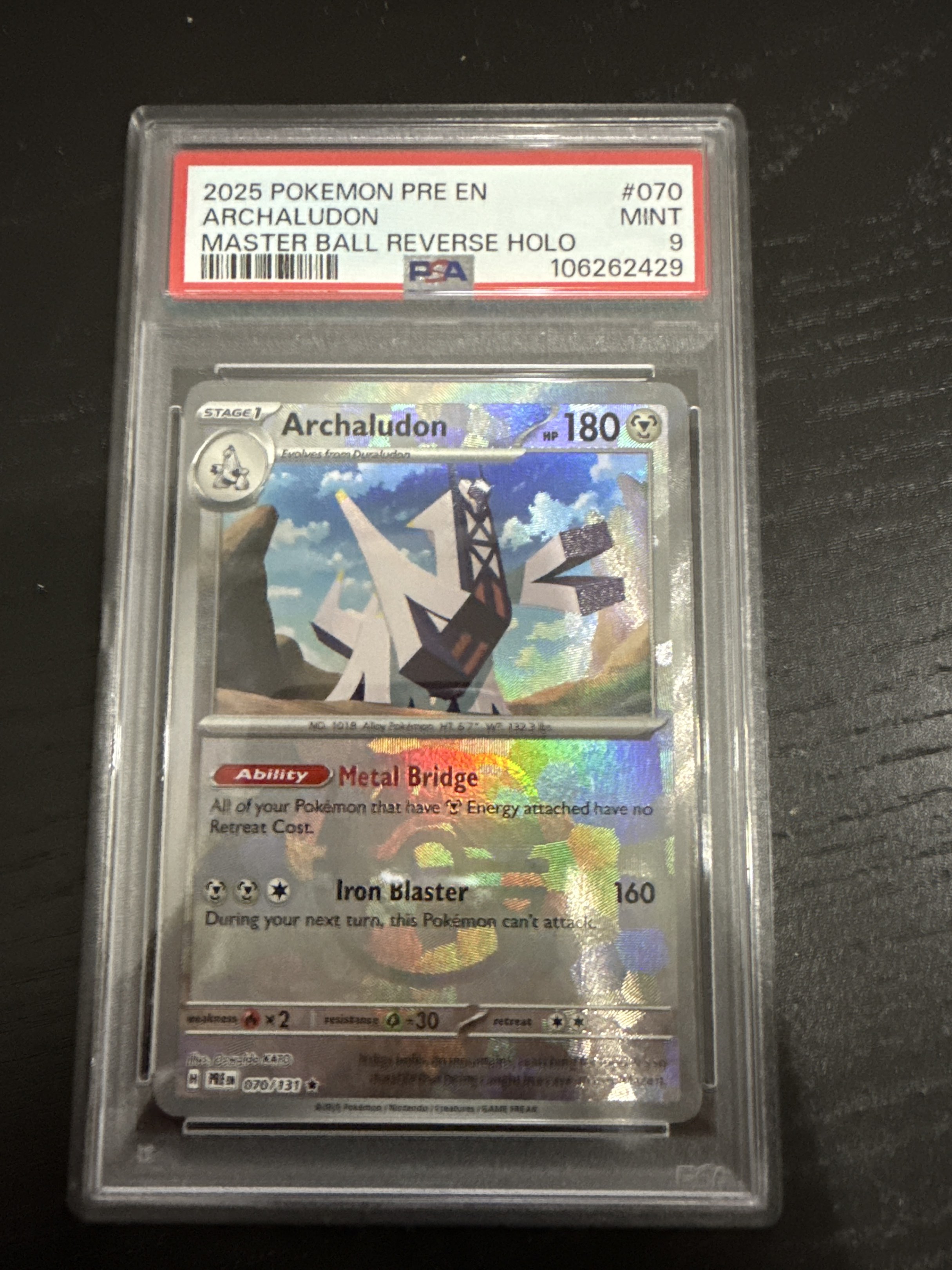 Archaludon Master Ball Reverse Holo PSA 9, Hobbies & Toys, Toys & Games ...