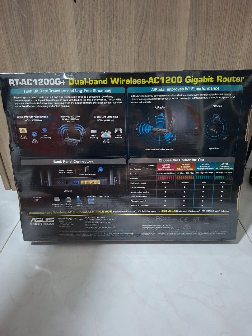 ASUS RT-AC1200G+ Dual-Band Wireless Router, Computers & Tech, Parts ...
