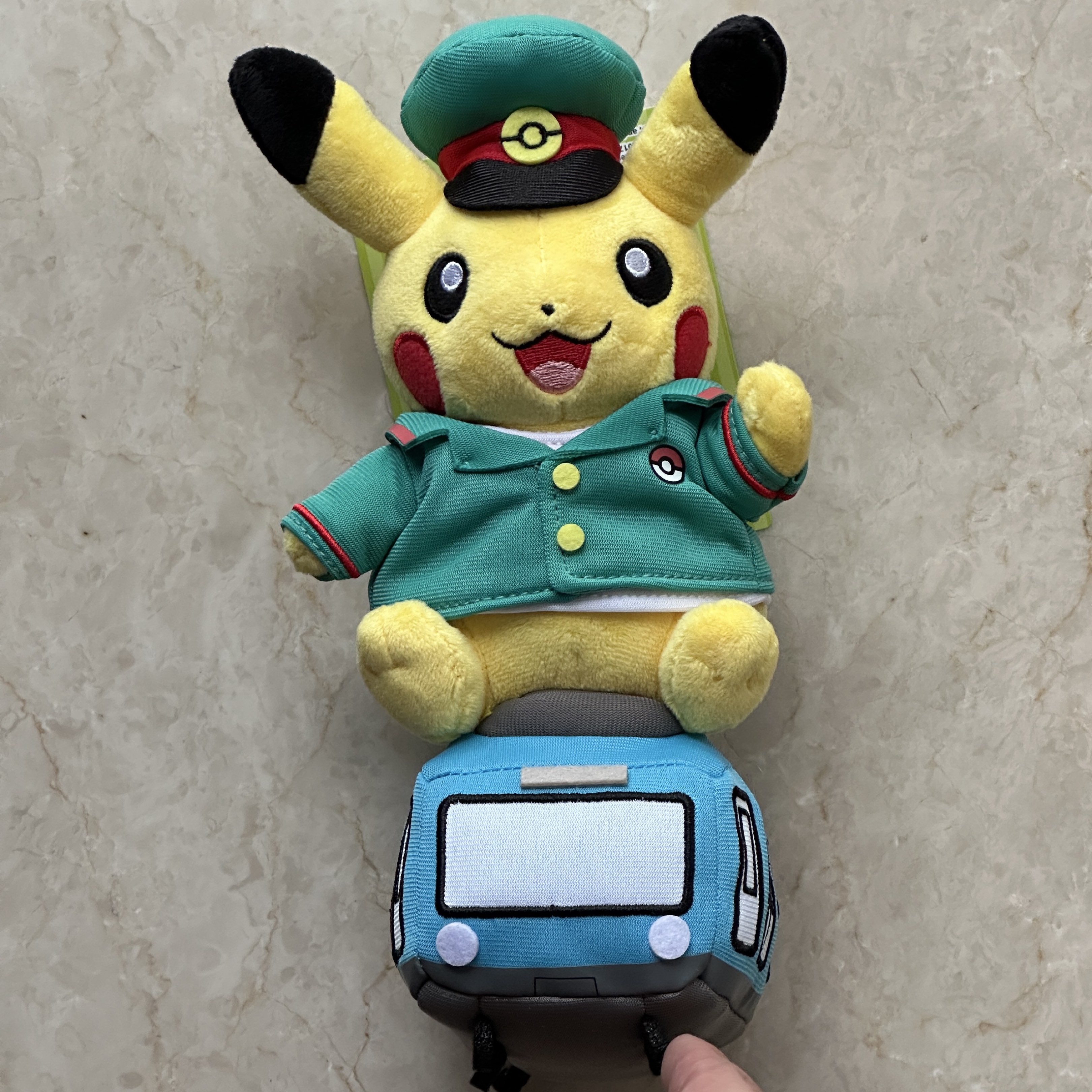 (BN) Pokemon Center Train Conductor Pikachu Riding a Train Plush Toy ...