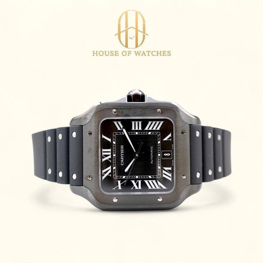 Brand New December 2025 Cartier Santos De Cartier Black ADLC Large ...