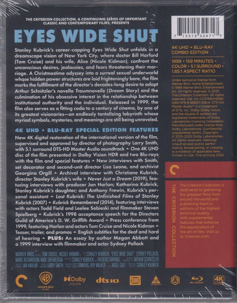 Eyes Wide Shut 4K (Criterion Collection No. 1290), Hobbies & Toys ...