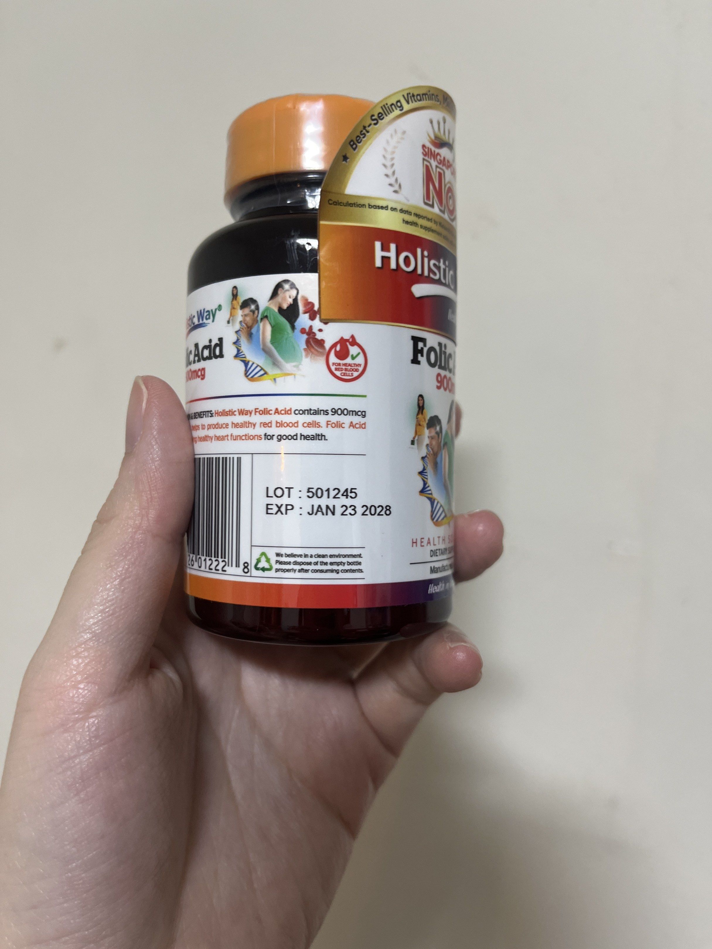 Holistic way folic acid 100 tabs EXPIRE 2028, Health & Nutrition ...