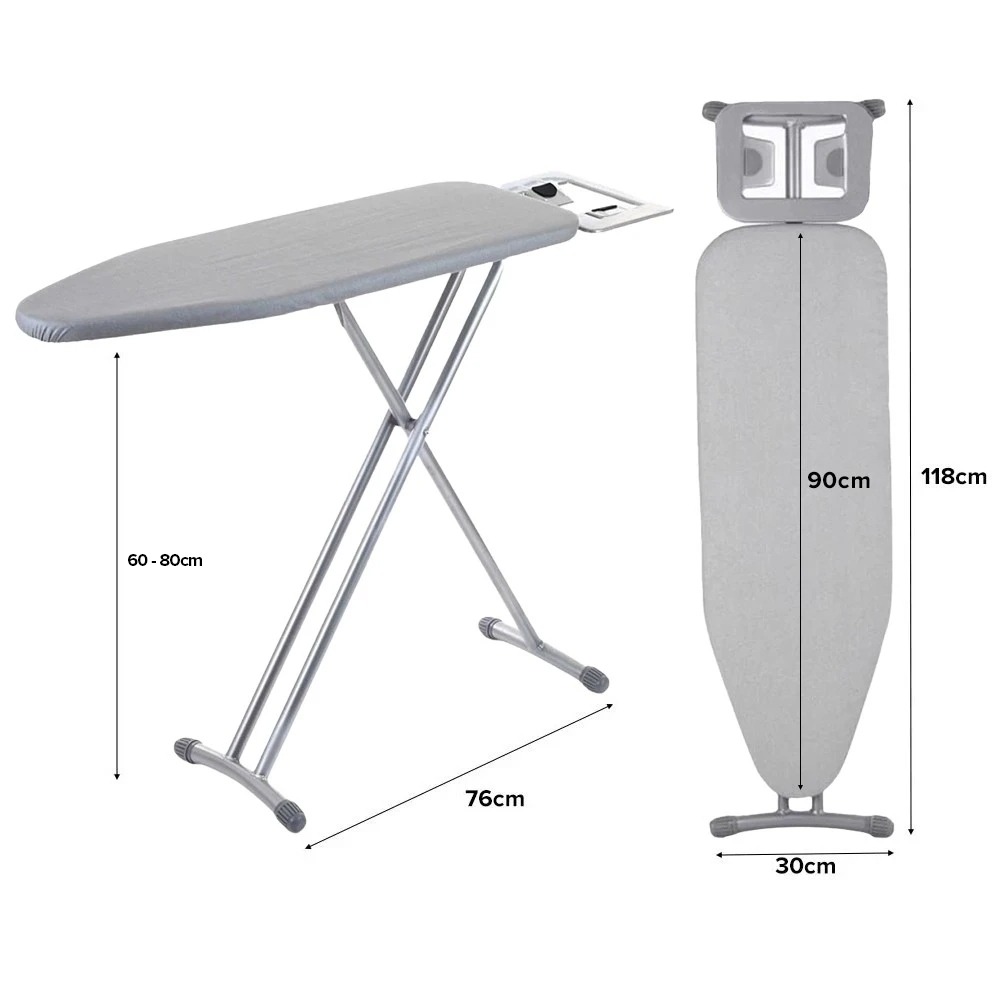 HOMZ Standing Ironing Board with Iron Rest, Furniture & Home Living ...