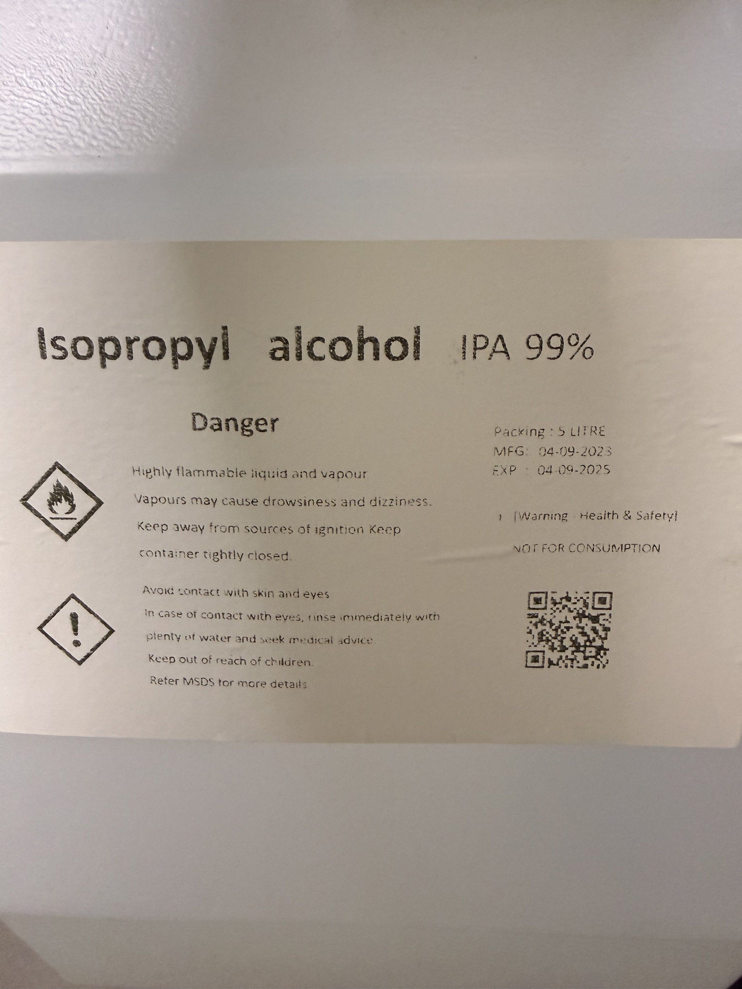 Isopropyl Alcohol IPA 99% - 5 Litre, Beauty & Personal Care, Sanitisers ...