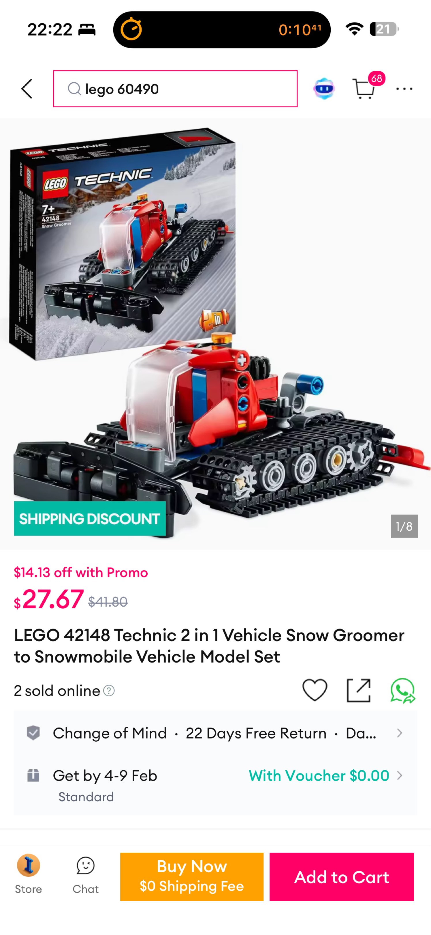 LEGO Technic 42148 Snow Groomer Set, Hobbies & Toys, Toys & Games on ...