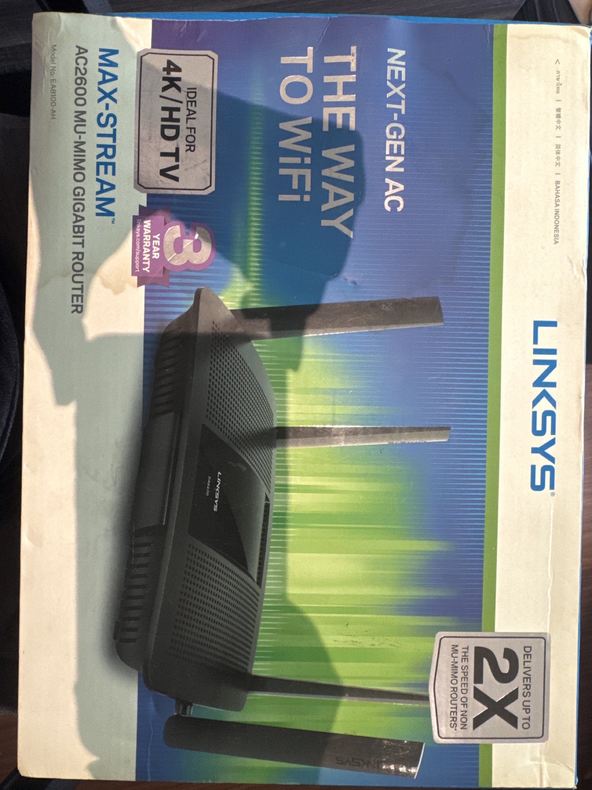 Linksys Max Stream AC2600 MU-MIMO GIGAbit Router, Computers & Tech ...