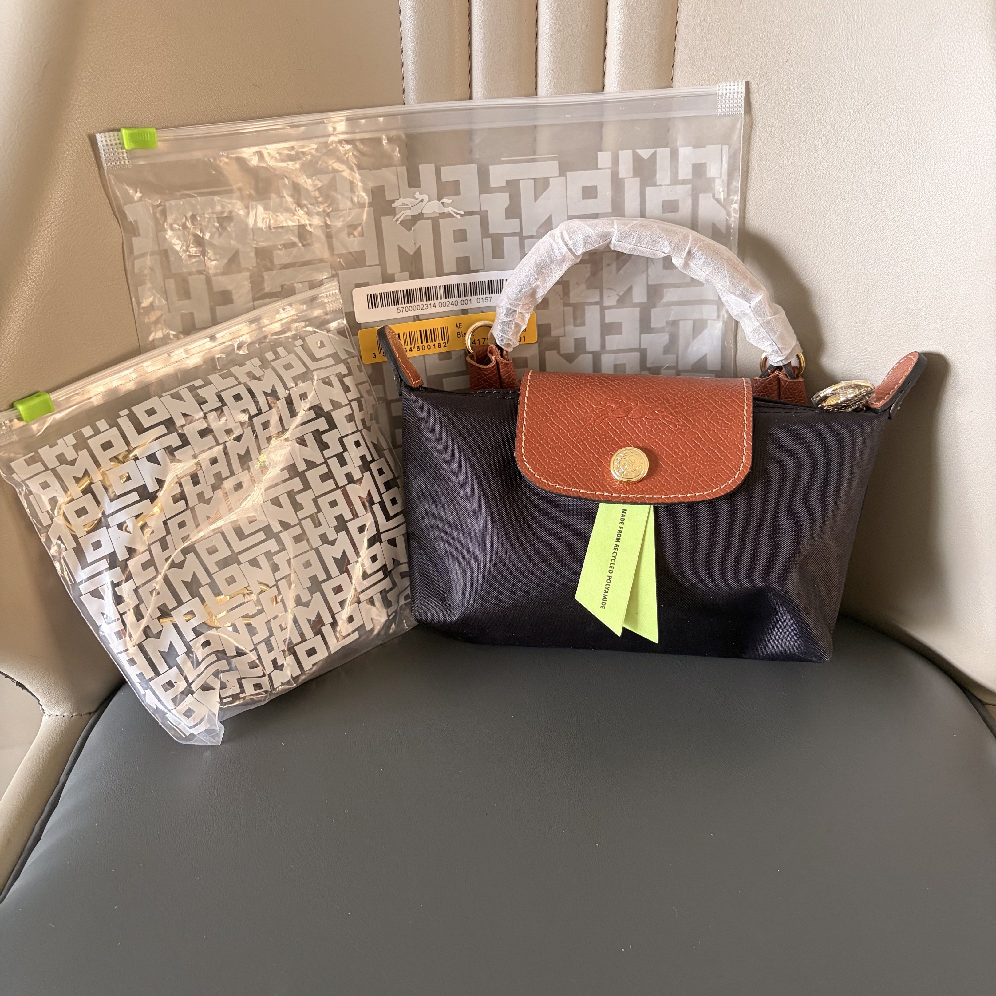 Longchamp Le Pliage Original pouch with handle black Bag, Women's ...