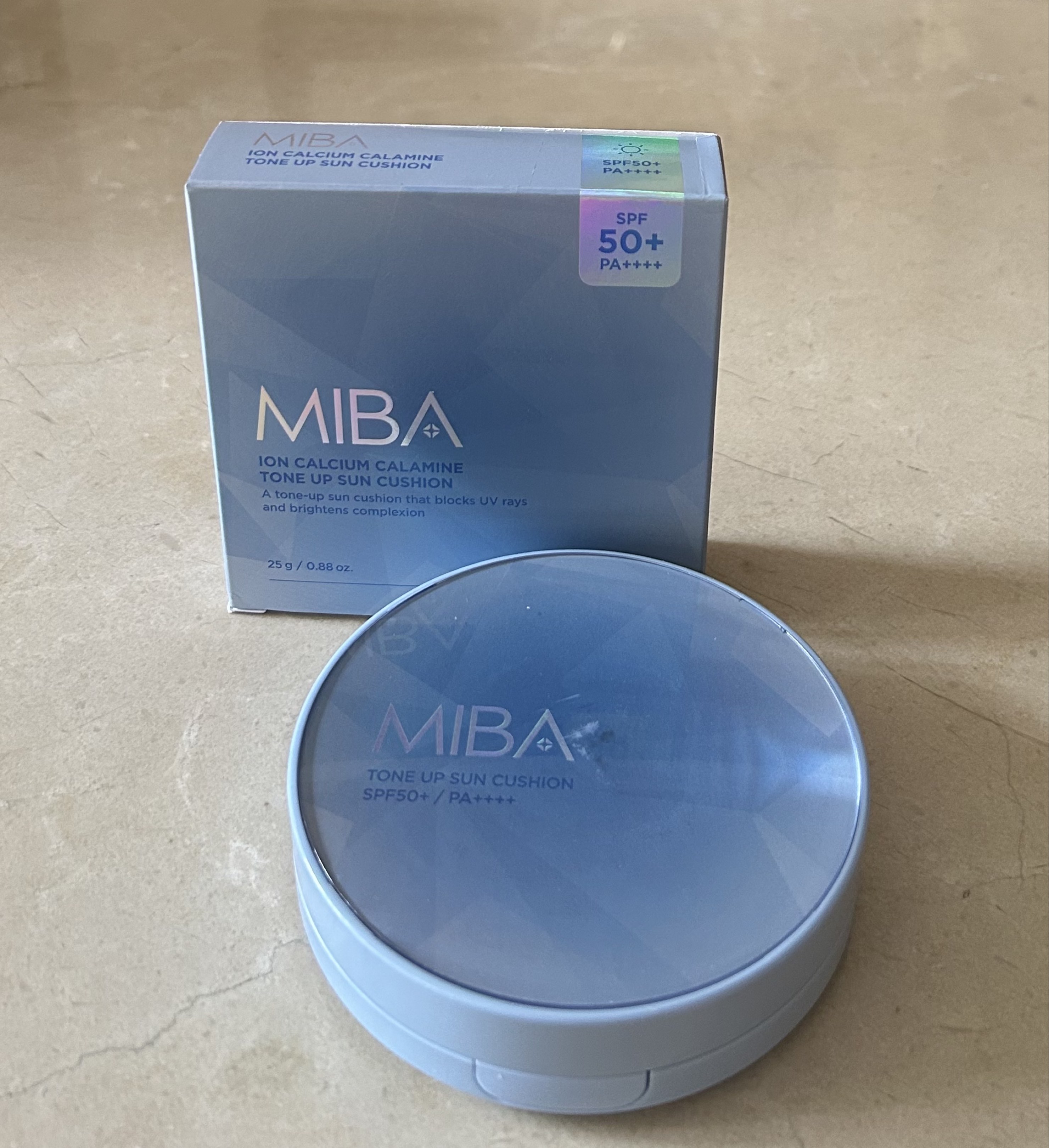 MIBA Ion Calcium Calamine Tone Up Sun Cushion SPF50+, Beauty & Personal ...