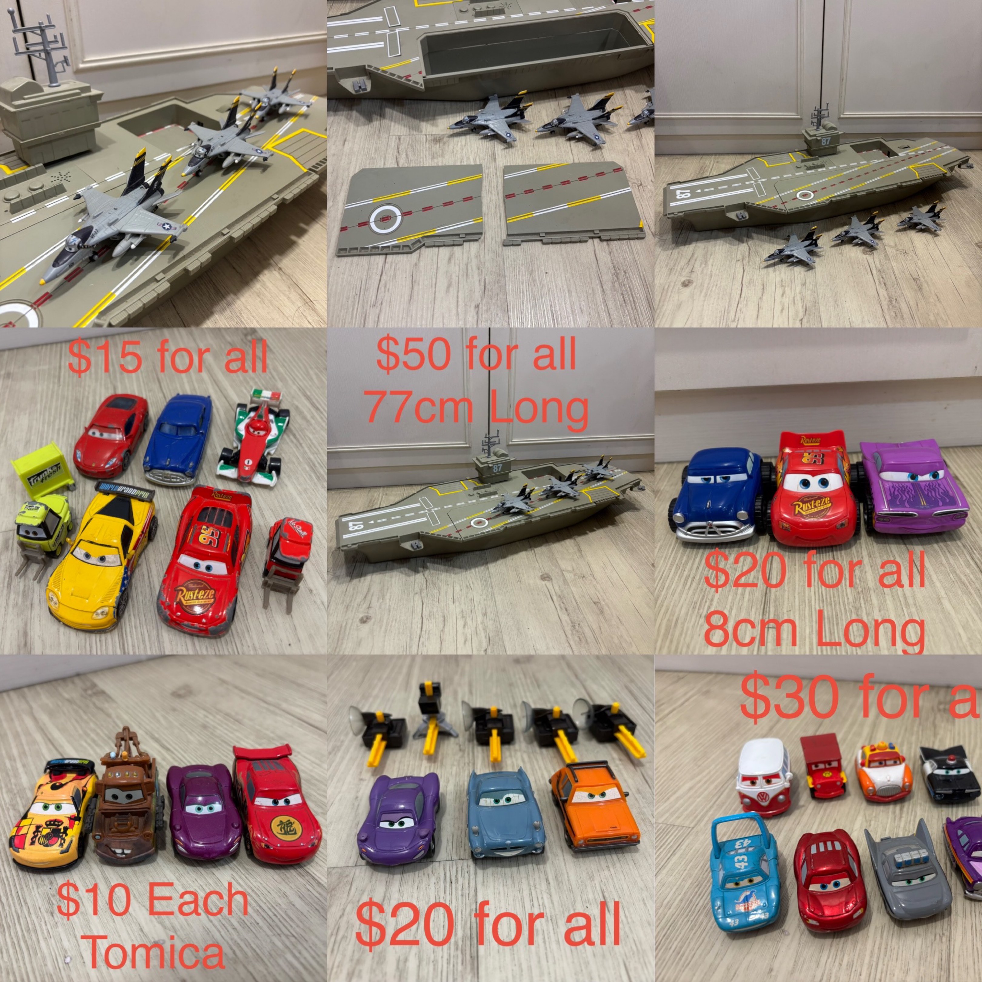 Pixar Cars Sale - VF-17 Jet Fighter x 3 with Aircraft Carrier Lightning ...