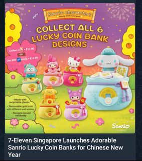 7-Eleven Sanrio Lucky Coin Bank - Collect All 6 Designs, Hobbies & Toys ...
