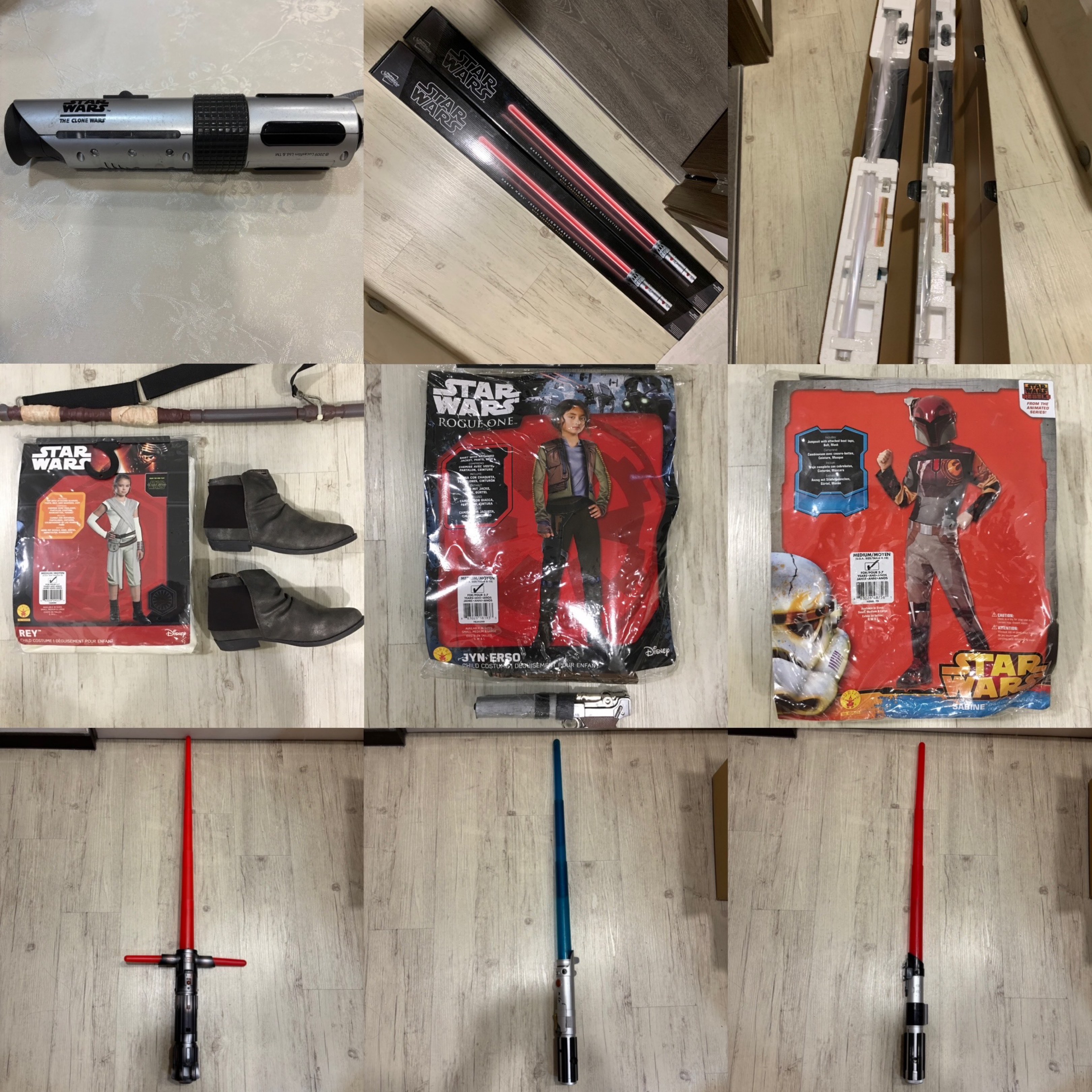 Star Wars Children Costume Sabine Jyn Erso Rey Lightsaber Darth Maul ...