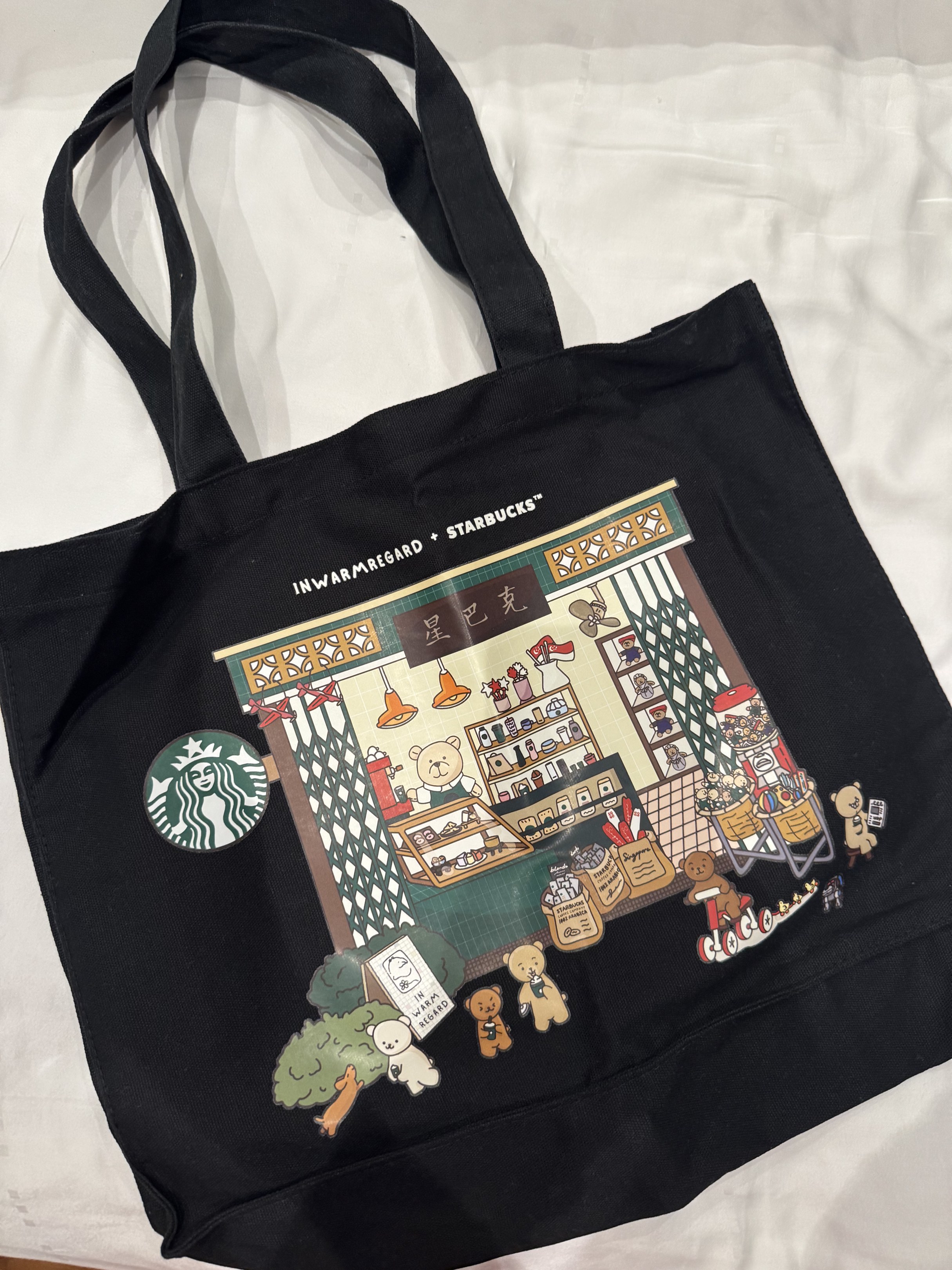 Starbucks x In Warm Regard Tote Bag black, Women's Fashion, Bags ...