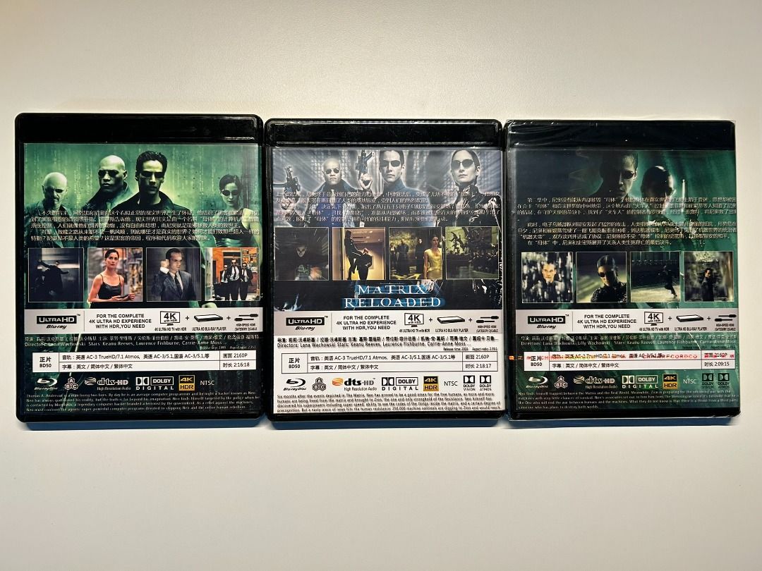 The Matrix Trilogy 4K Ultra HD Blu-ray Set, Hobbies & Toys, Music ...